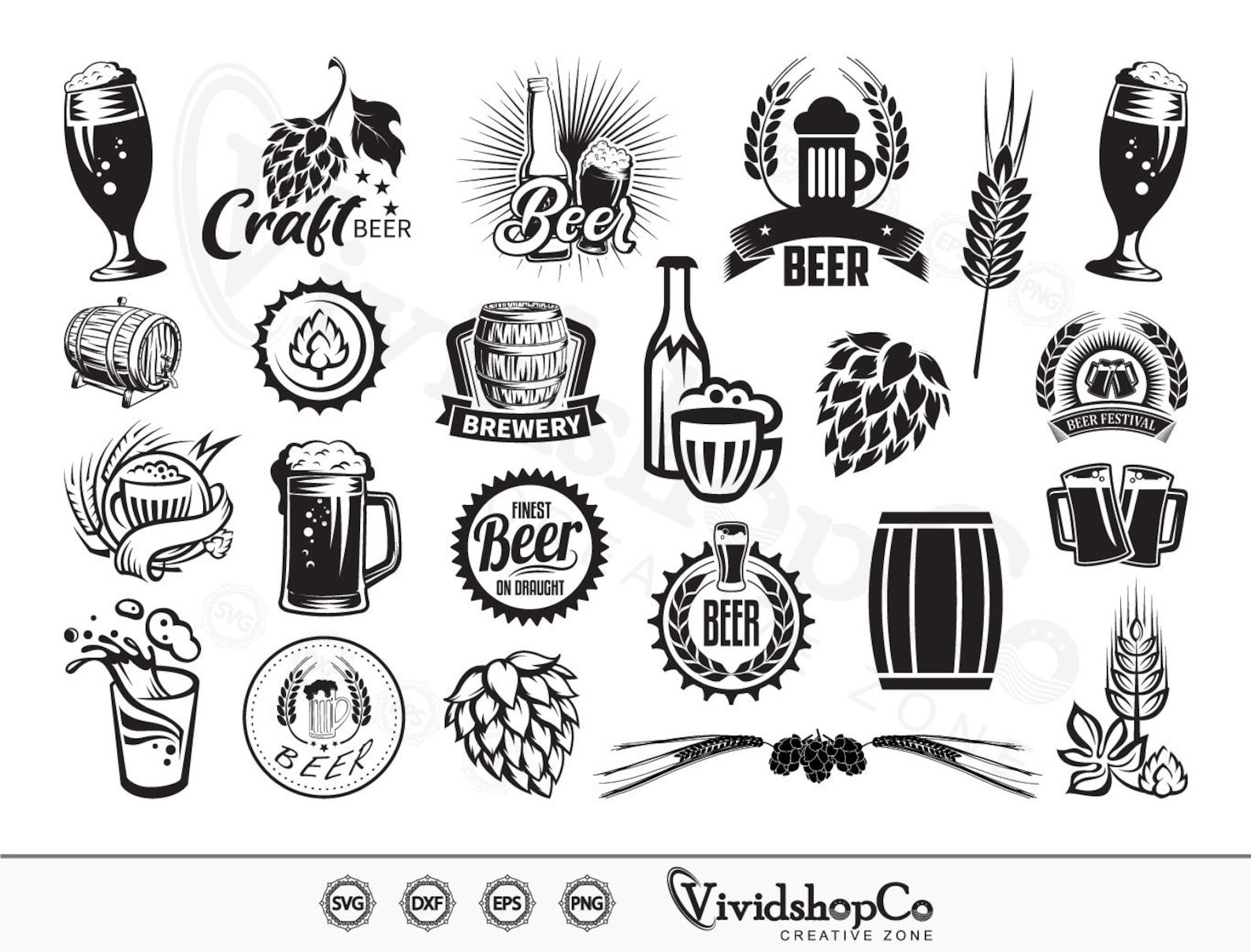 Houblon Bière svg bière svg alcool svg boire svg verre - Etsy France