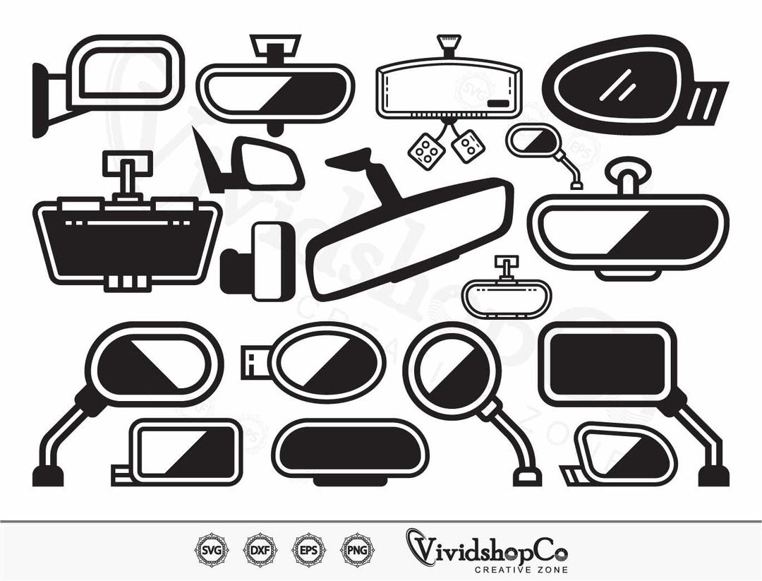 Car Mirror SVG, Car Back Mirror Svg, Car Side Mirror Svg, Rear View ...