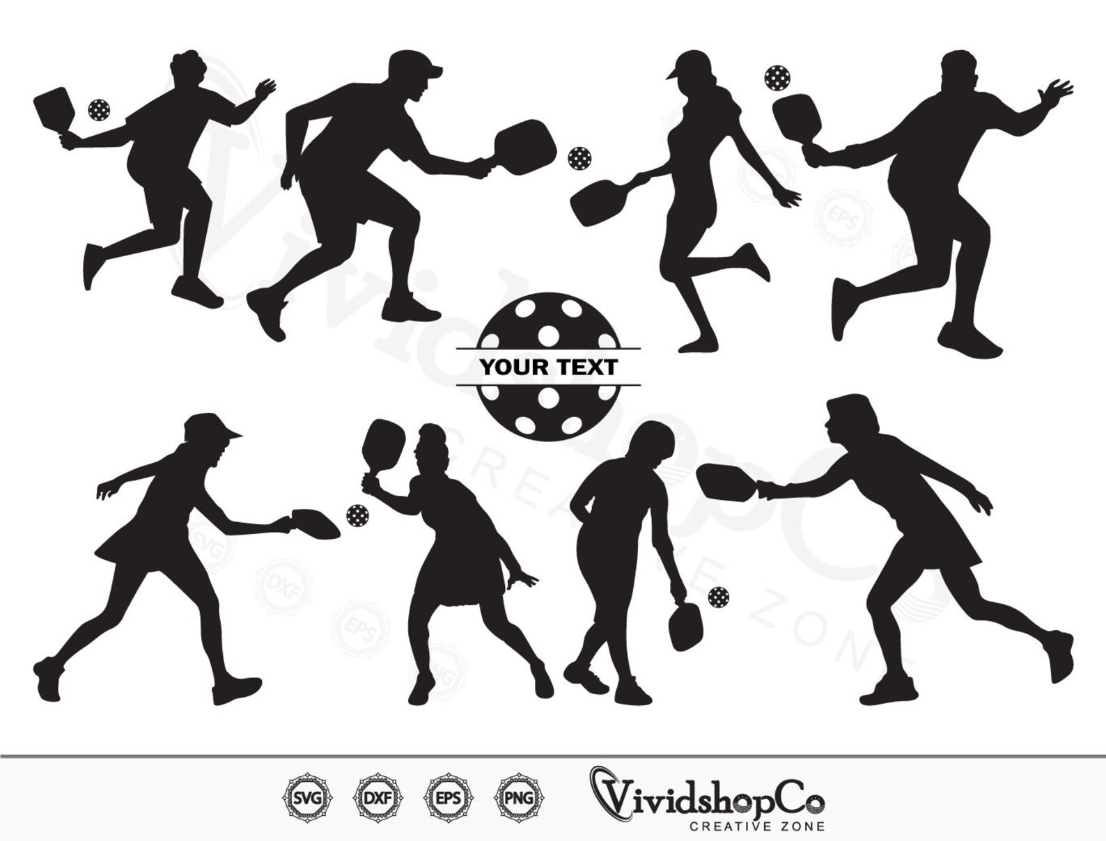 Pickleball Player SVG, Pickleball Svg, Clipart, Cut Files for ...