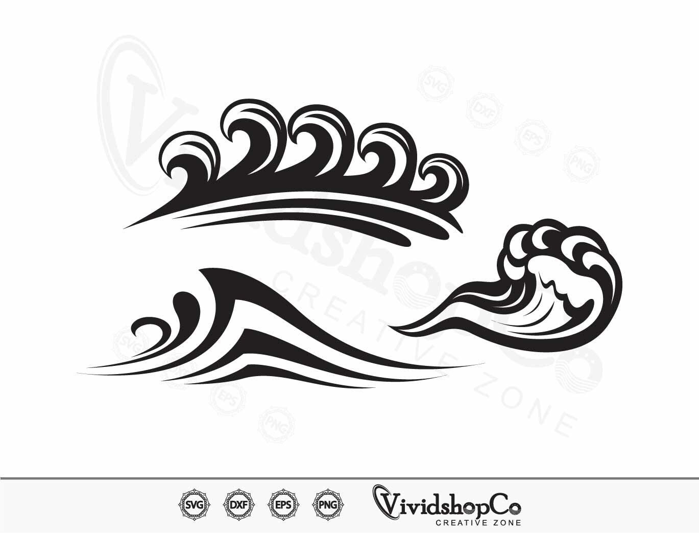 Waves Svg Wave Svg, Beach Svg, Ocean Svg, Water Svg, Wave Cricut, Sea ...