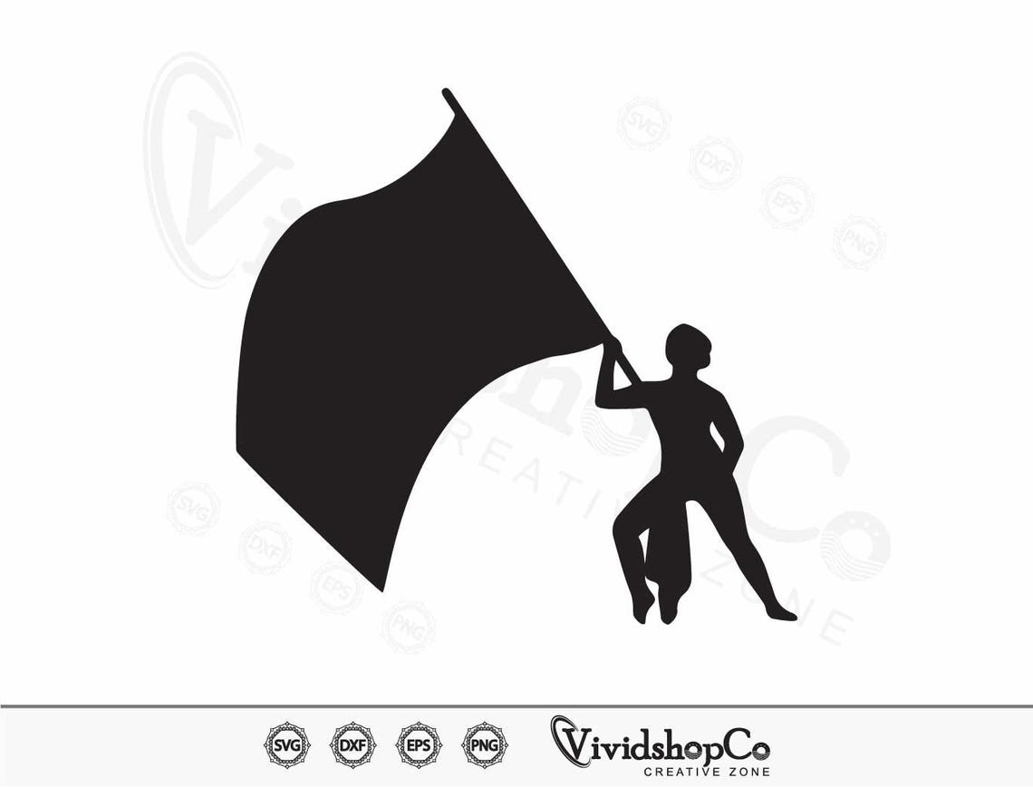 Color Guard Flags Bundle Svg, Color Guard Clipart, Color Guard Marching ...