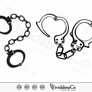 Handcuff SVG Bundle, Handcuff Clipart, Cut File, for Silhouette, Svg ...