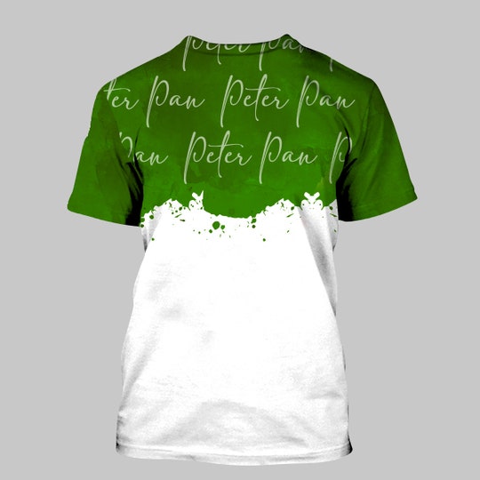 Peter Pan Green Watercolor Glitter Disney Graphics Cartoon 3D Tshirt ...
