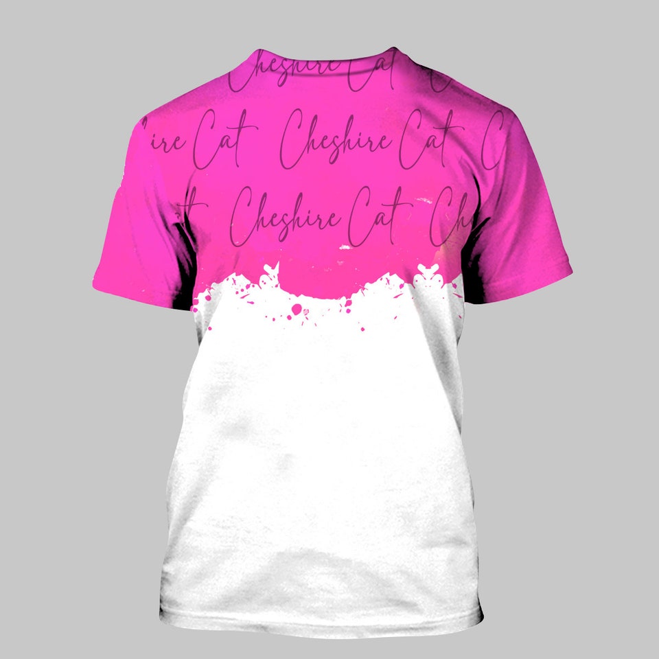 Chesire Cat Pink Watercolor Glitter Disney Graphics 3D Tshirt sold by ...