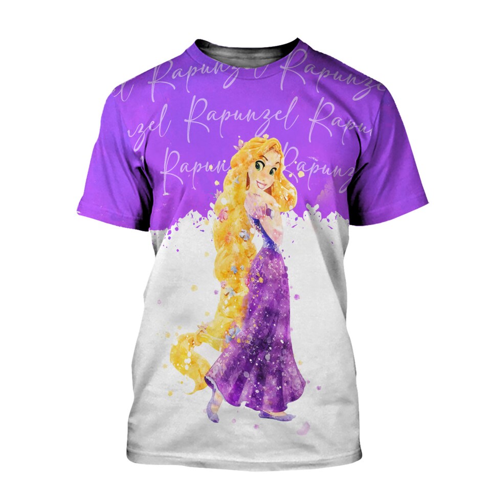 Tangled Rapunzel Princess Purple Watercolor Glitter Disney Cartoon ...