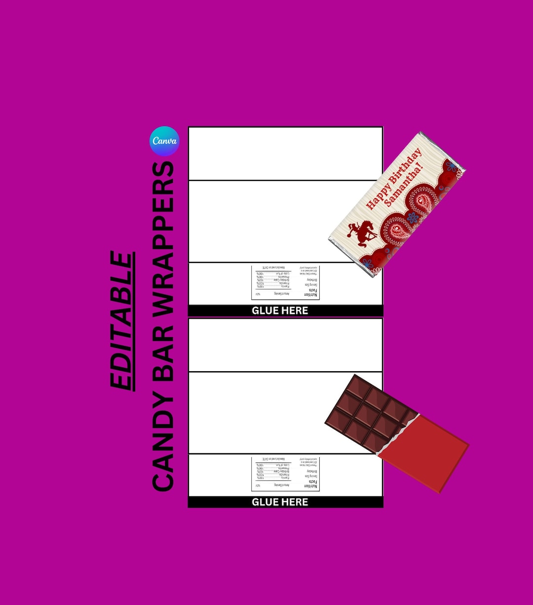 Candy Bar Wrapper Chocolate Bar Wrapper, Hershey Wrapper , Blank ...