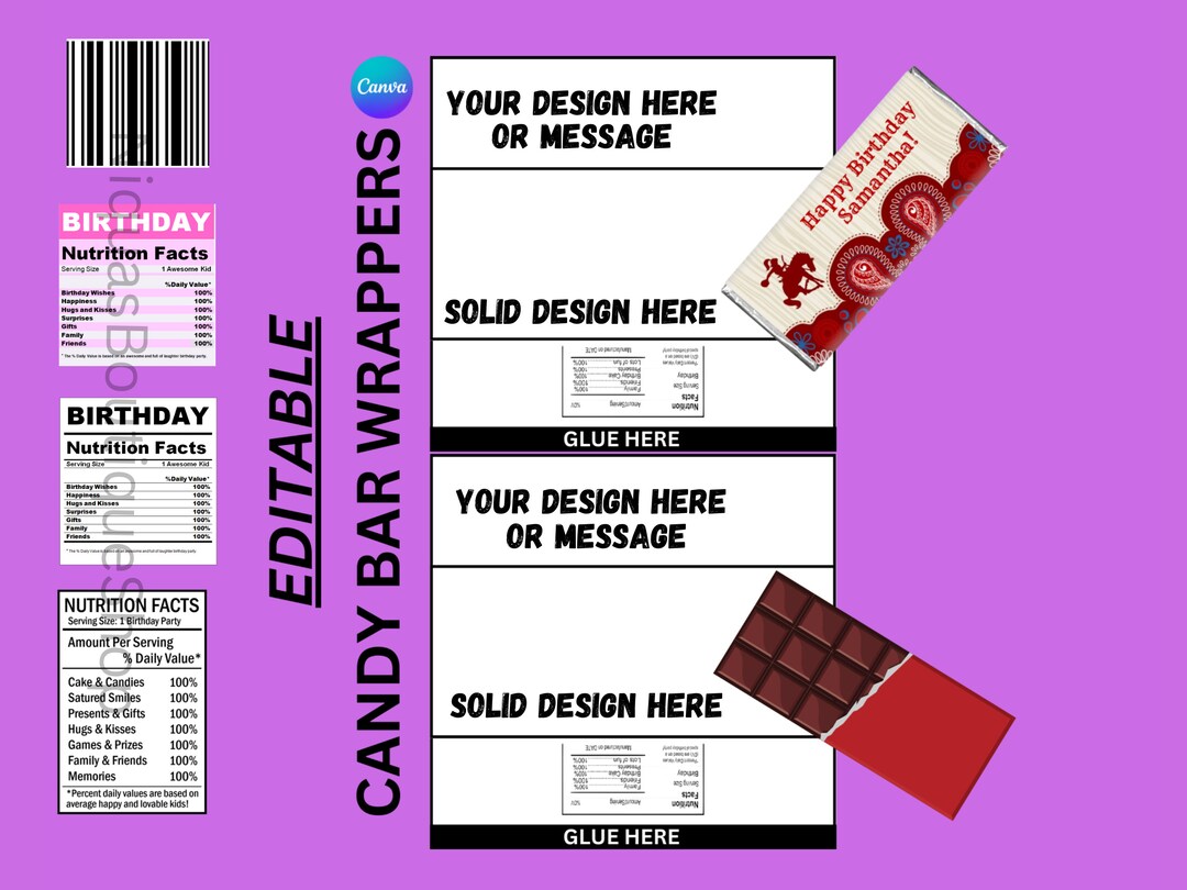 Candy Bar Wrapper | Chocolate Bar Wrapper, Hershey Wrapper , Blank ...