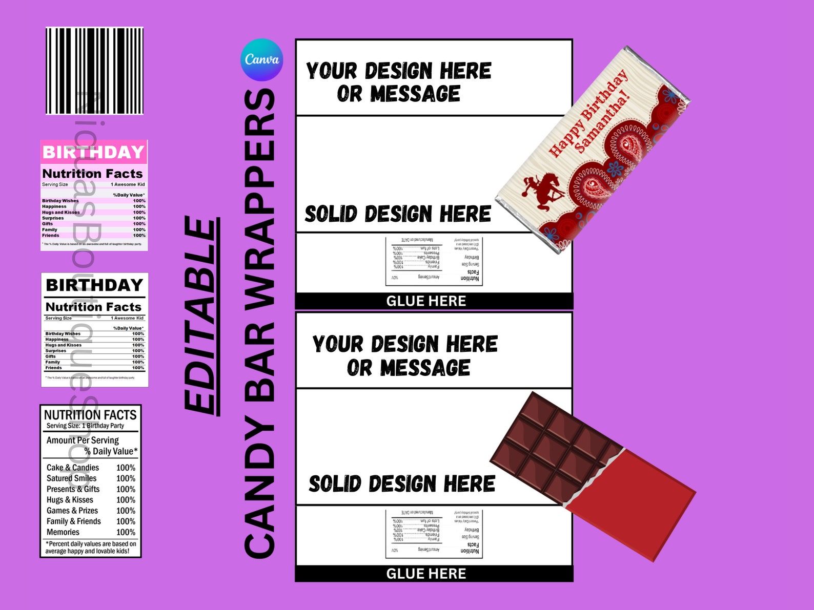 Candy Bar Wrapper Chocolate Bar Wrapper, Hershey Wrapper , Blank ...