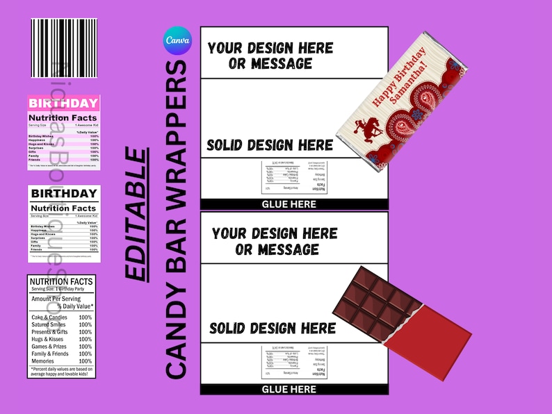 Candy Bar Wrapper | Chocolate Bar Wrapper, Hershey Wrapper , Blank ...