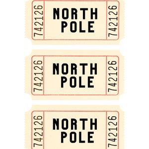 North Pole Ticket Print | Pink Christmas Decor | Trendy Christmas Print ...