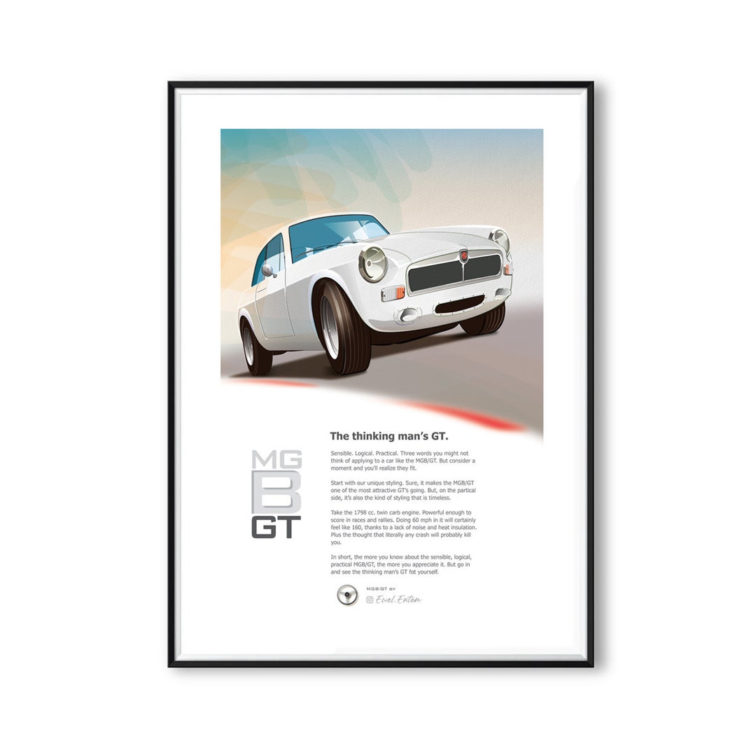 MGB GT Poster Printed on Natural White Matte Art Paper. - Etsy
