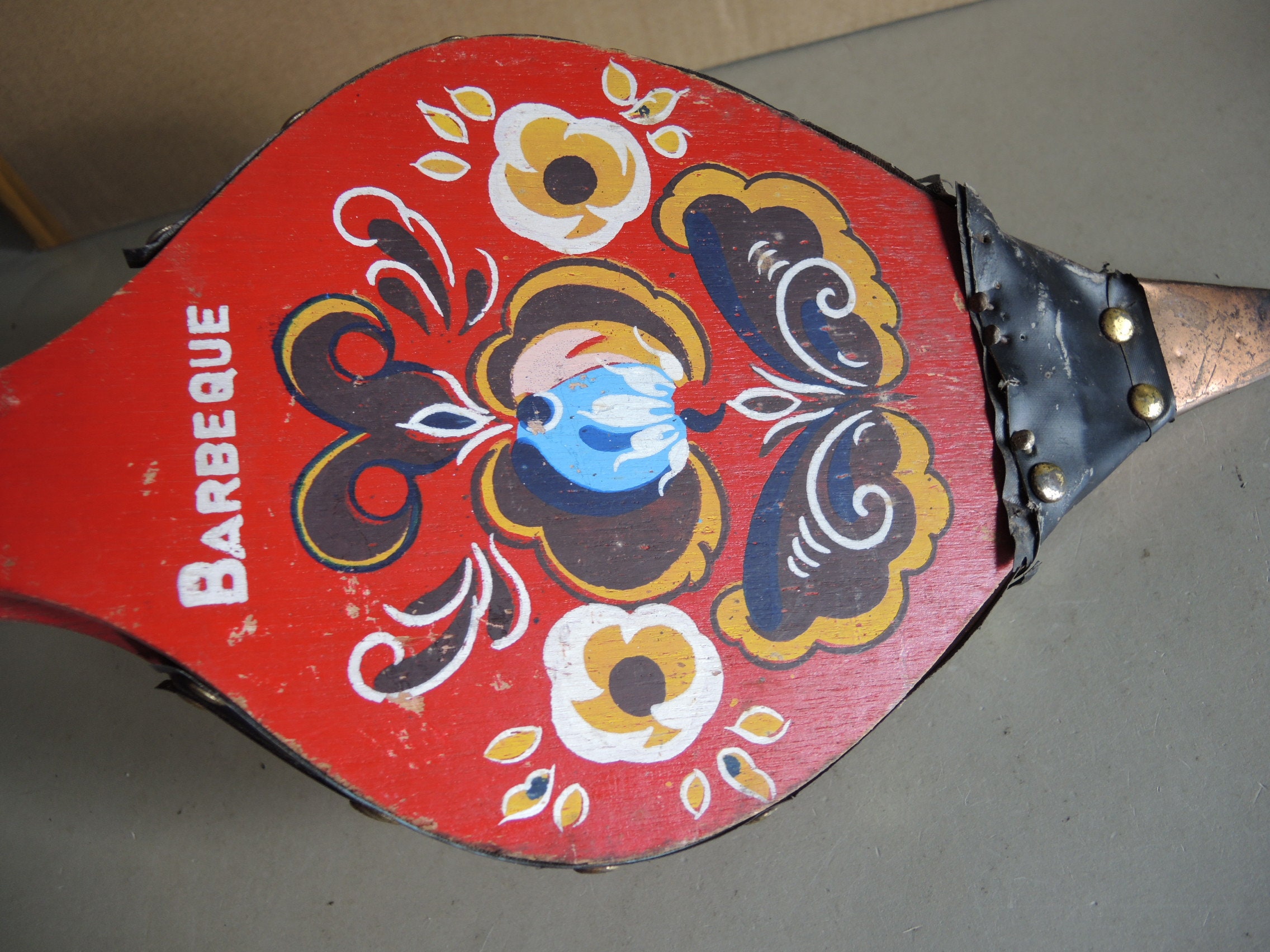 Vintage Large Fire Bellow in Red / Wooden Metal and Like - Etsy