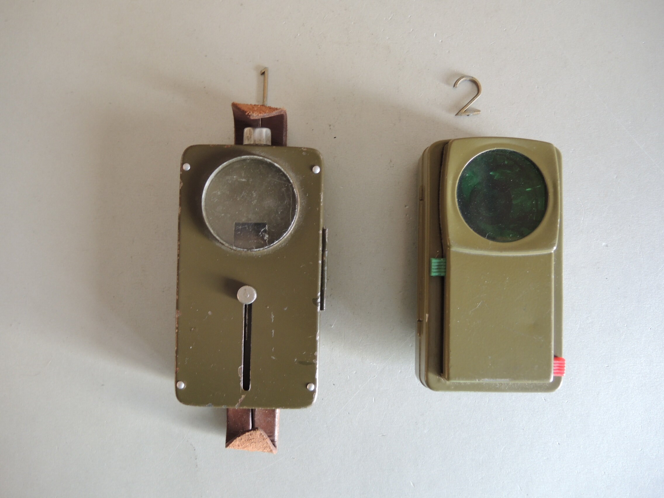 ONE Vintage GEPPE Green Jacket Military Belt Flashlight / Mid Century ...