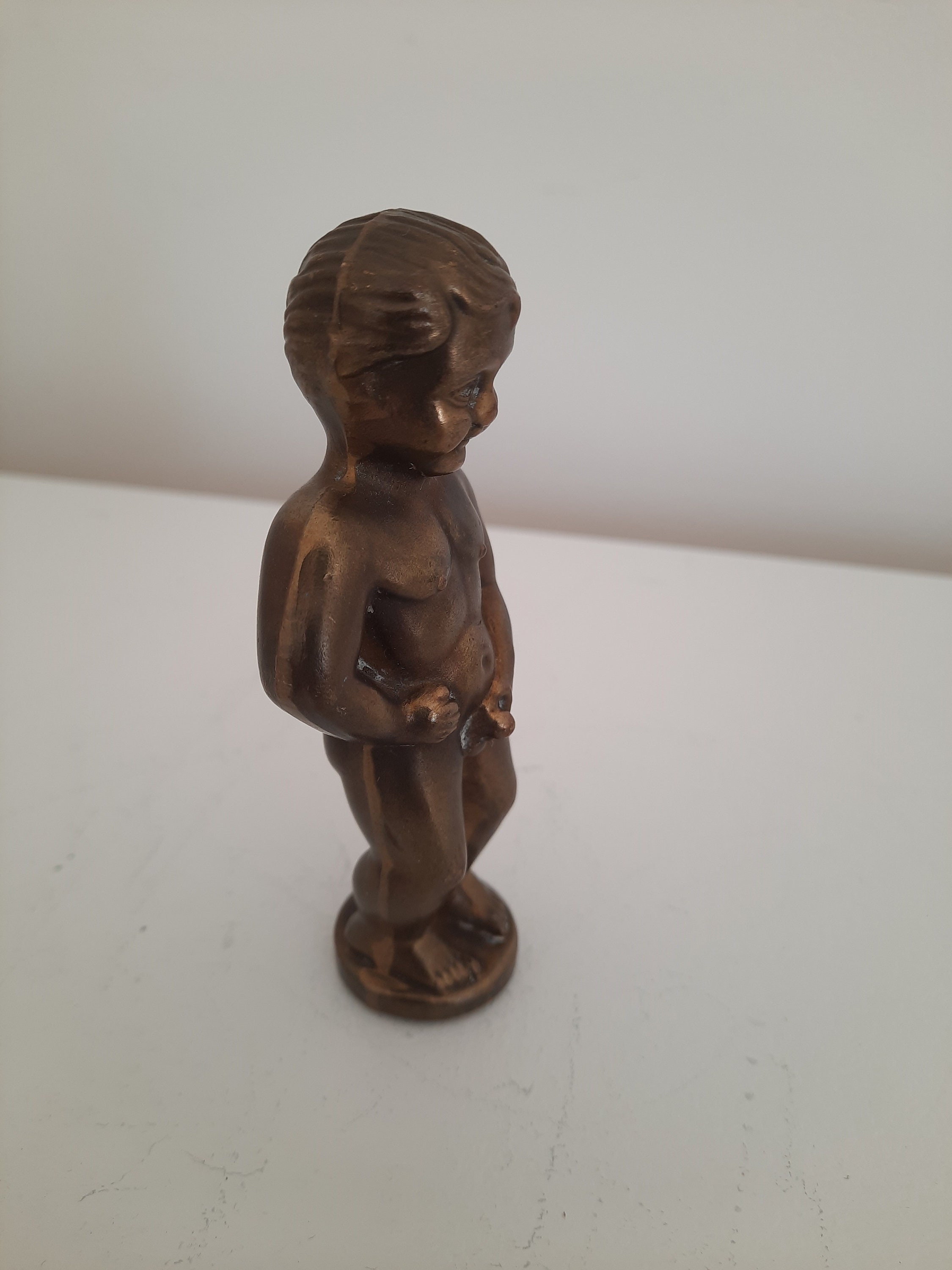 Antique Vintage Mannikin Pee Statue Figure Solid Brass Figurine '4 Tall ...