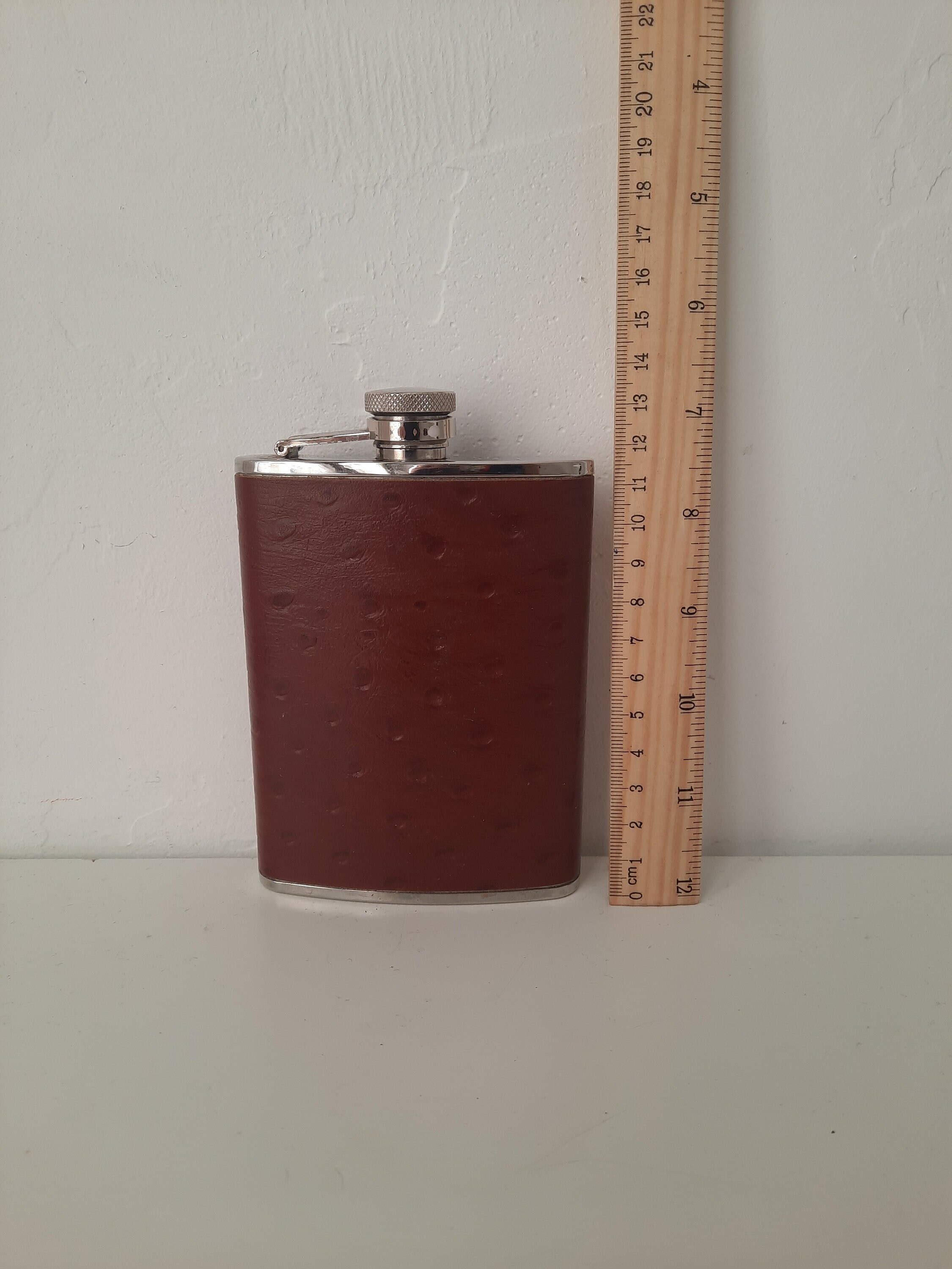Vintage Metal Whiskey Flask Pouch With Stopper / Flask in Leather Cover ...