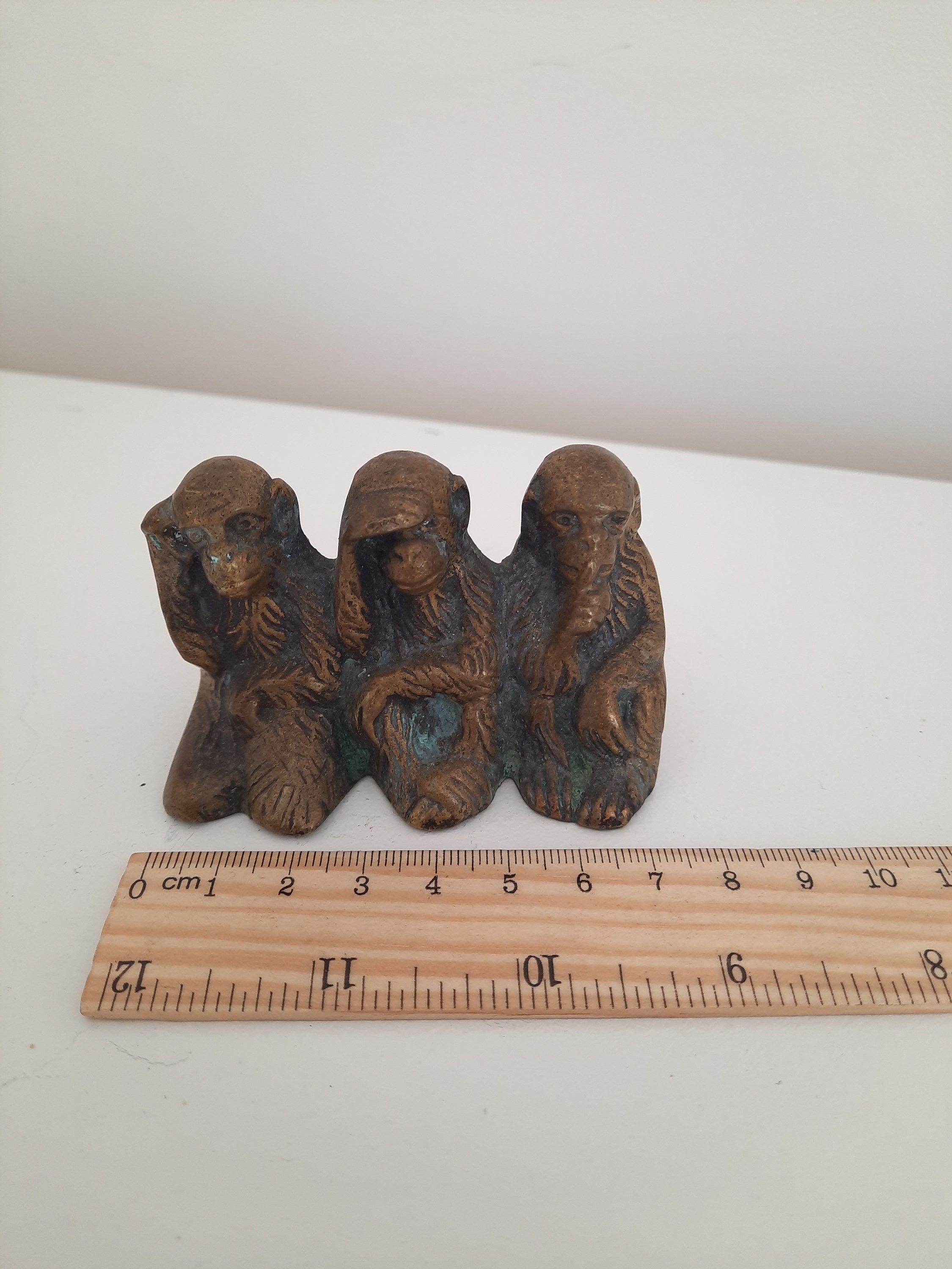 Vintage Brass Three Wise Monkeys / Bronze Brass Monkeys Ornament ...