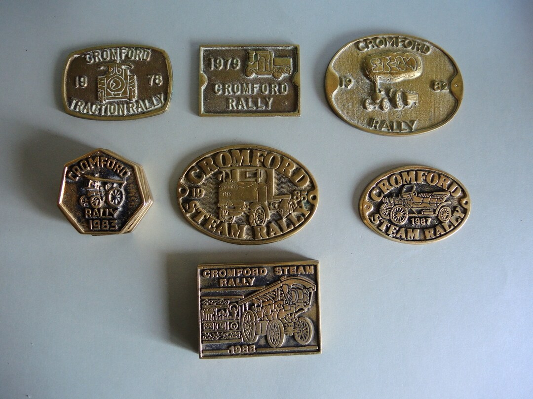 ONE!!! Vintage England Cromford Steam Rally Brass Plaque Décor Sign ...