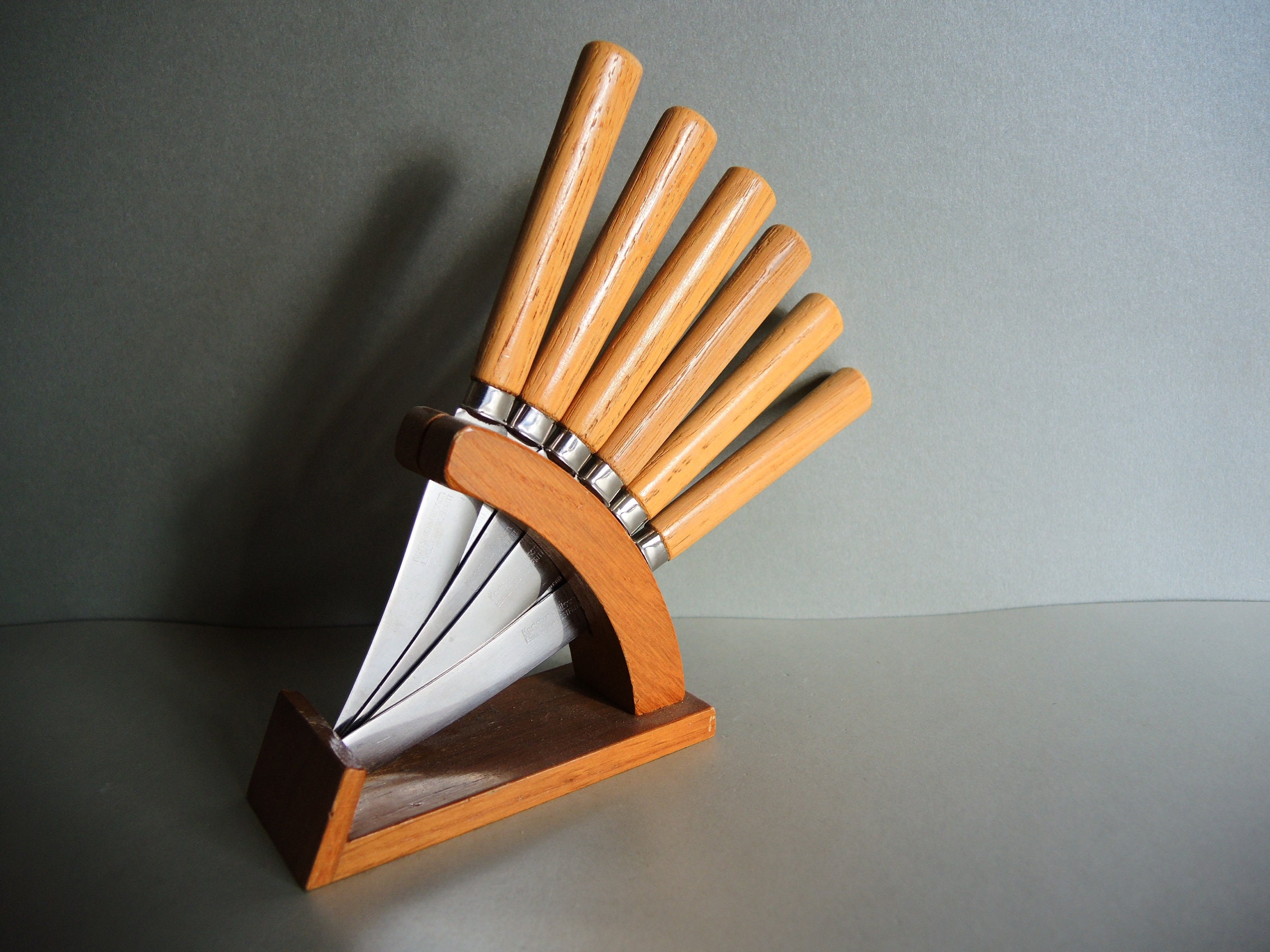 Vintage Swedish Fruit Side Knives With Stand / Karlsson Nilsson From ...