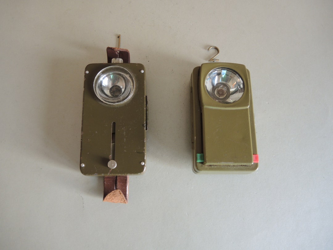 ONE!!! Vintage GEPPE Green Jacket Military Belt Flashlight / Mid ...