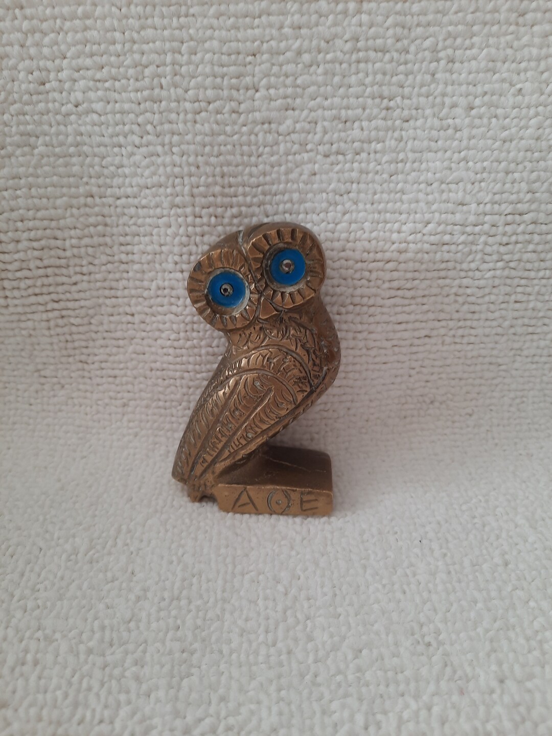 Vintage Solid Brass OWL Figurine // Housewares / Library Décor / BRASS ...