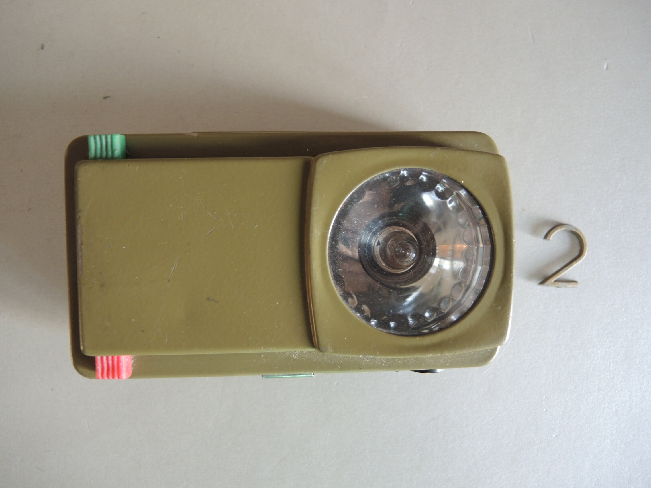 ONE Vintage GEPPE Green Jacket Military Belt Flashlight / Mid Century ...
