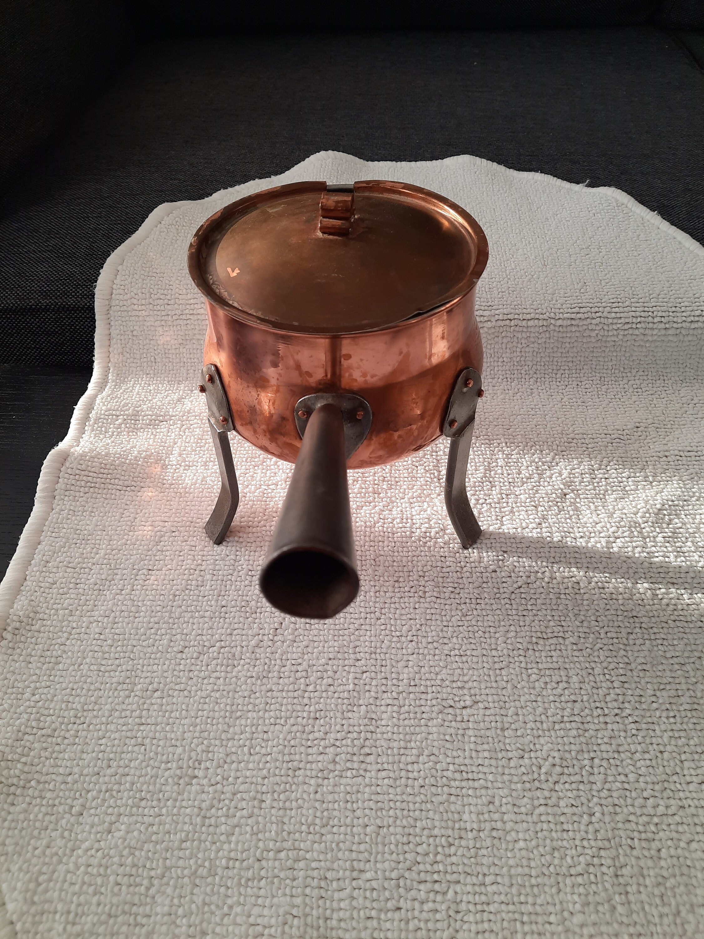 Swedish Vintage Solid Copper Pot With Handle and 6 Small Copper Cups ...