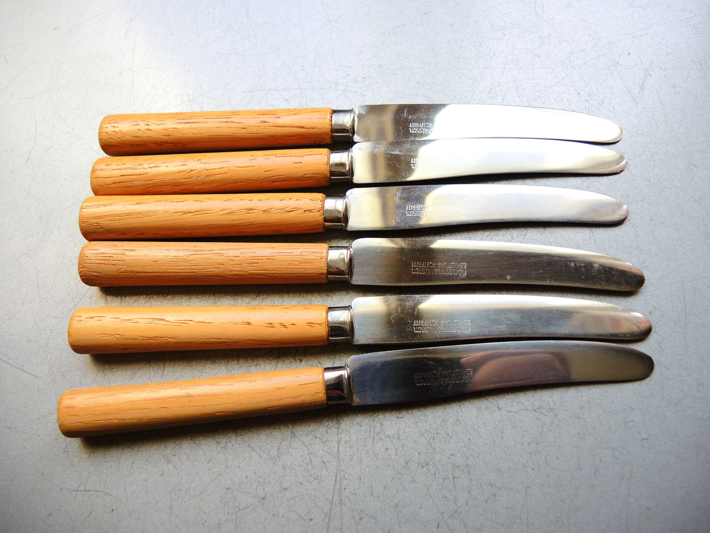 Vintage Swedish Fruit Side Knives With Stand / Karlsson Nilsson From ...