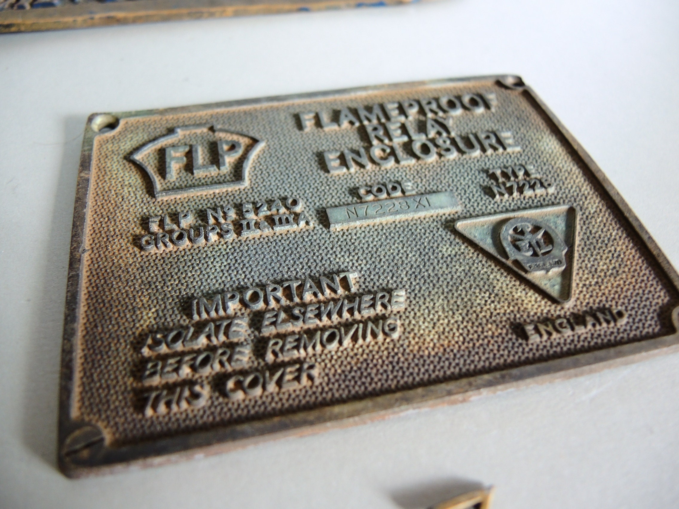 ONE Antique Solid Brass Sign Plaque / Collectible / Gift for Collectors ...