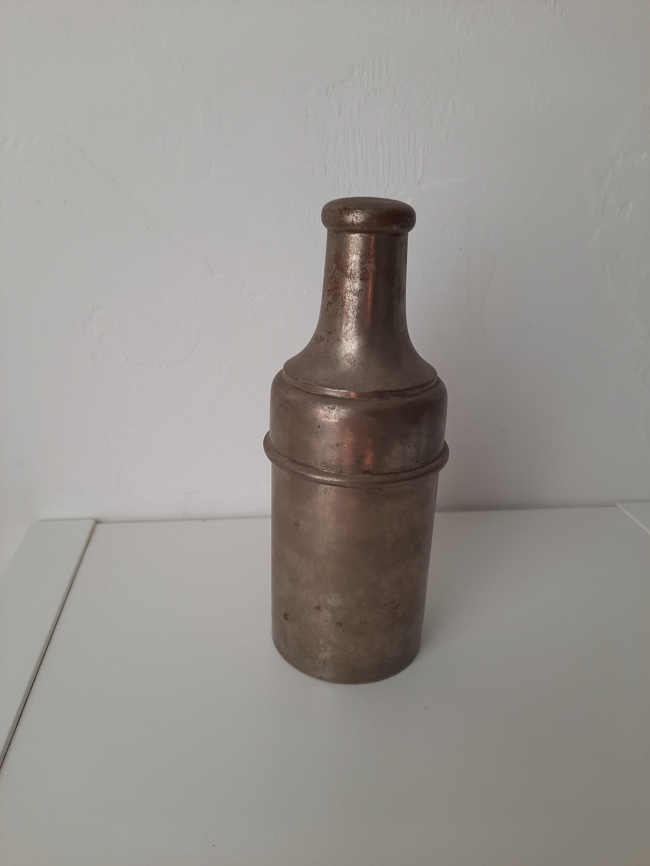 Vintage Antique Medicine Chloroform Style Glass Bottle in Spring Metal ...