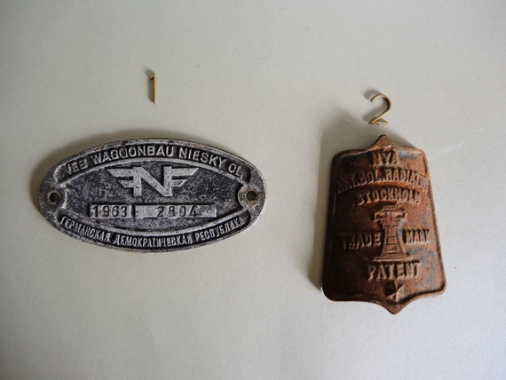 ONE Original Vintage Identification Sign Badge / Industrial - Etsy