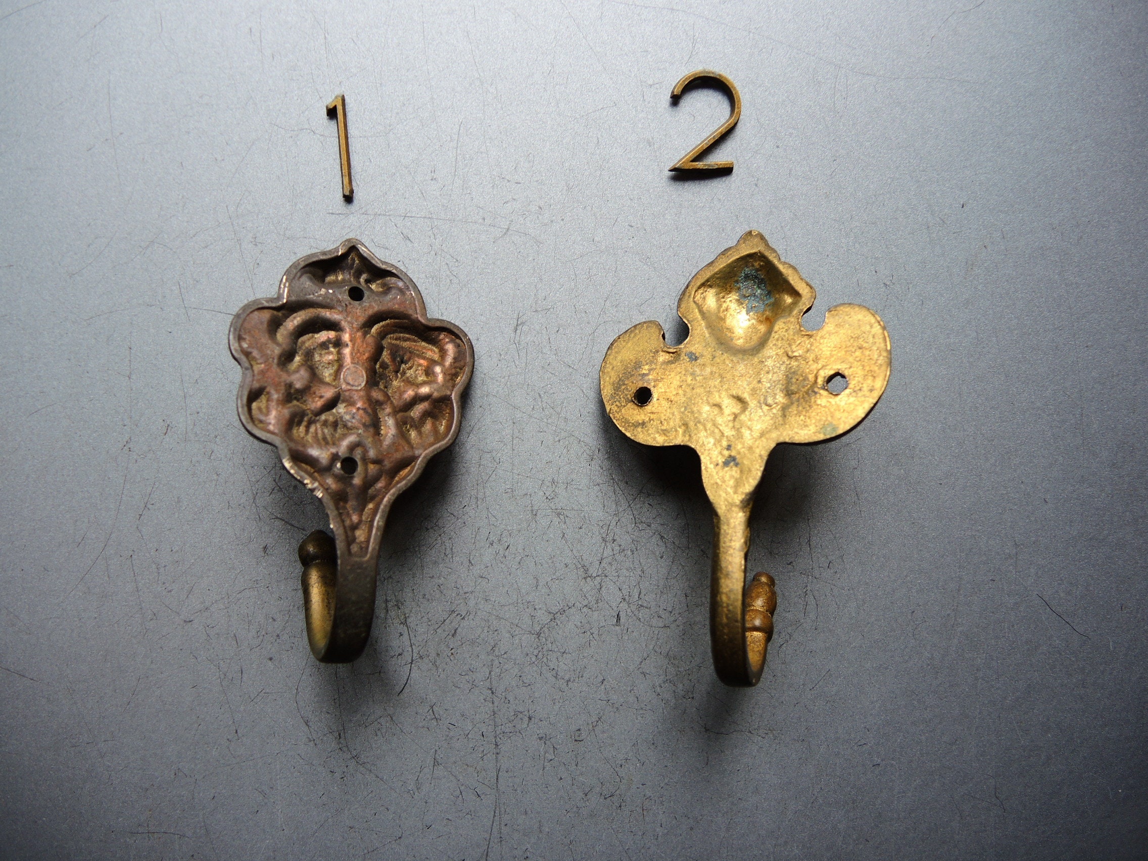 ONE Vintage Antique Art Design Solid Brass Hang Hook / Man Head ...