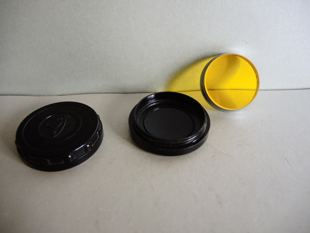 Vintage Early Soviet Camera Yellow Lens Filter / Bakelite Box / Yellow ...