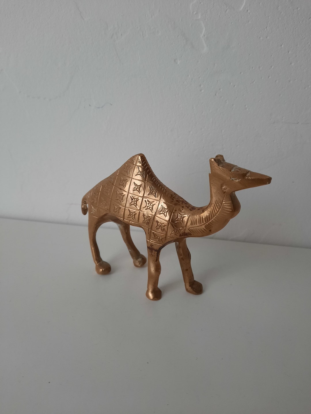 Vintage Solid Brass Camel Figurine / Housewares / Library Table Décor / Art Figurine ...