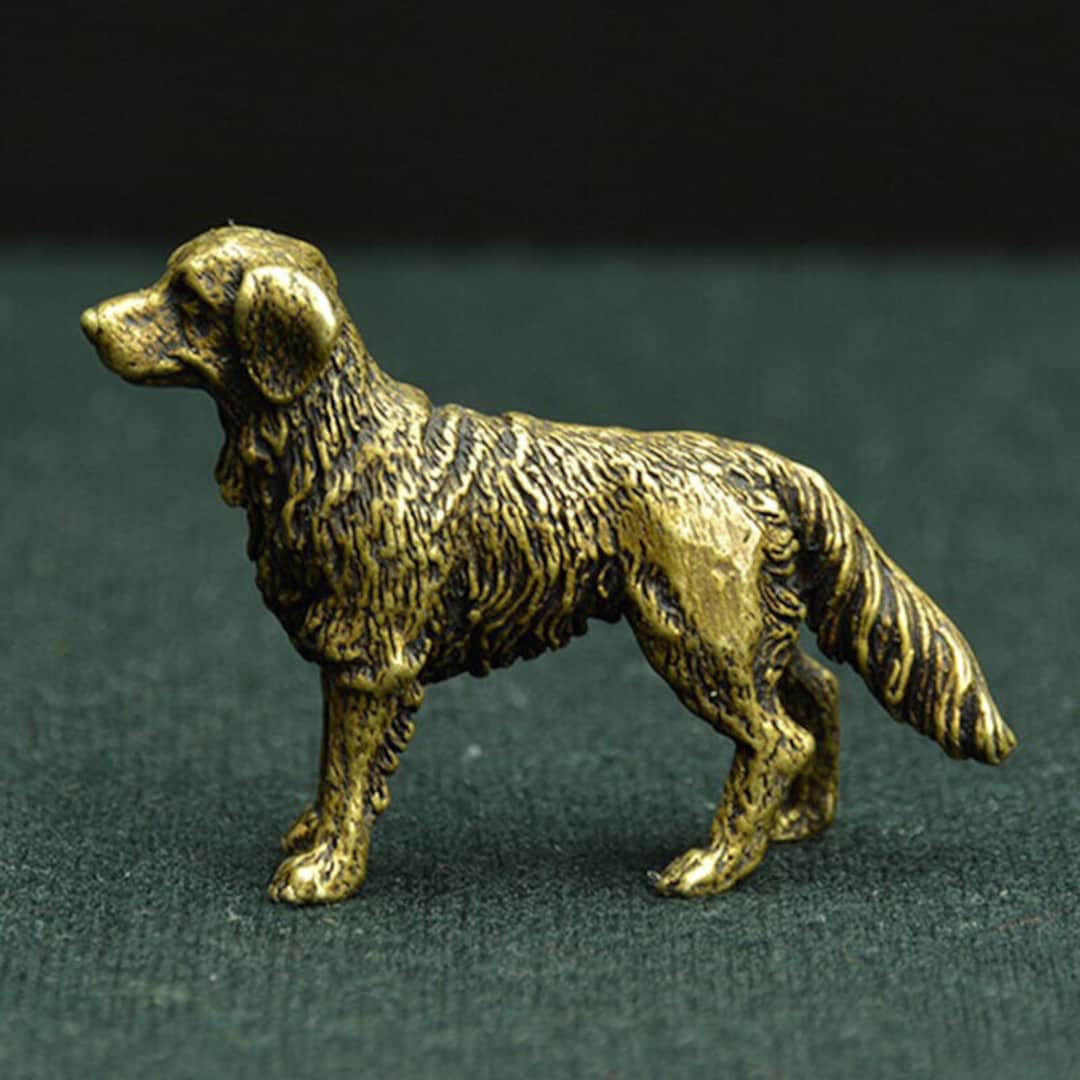 Small Brass Golden Retriever Figurine. Free Shipping - Etsy
