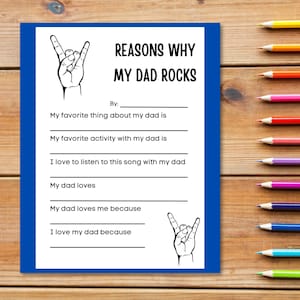 All About My Dad, Father's Day Fill in the Blank Printable, My Dad ...