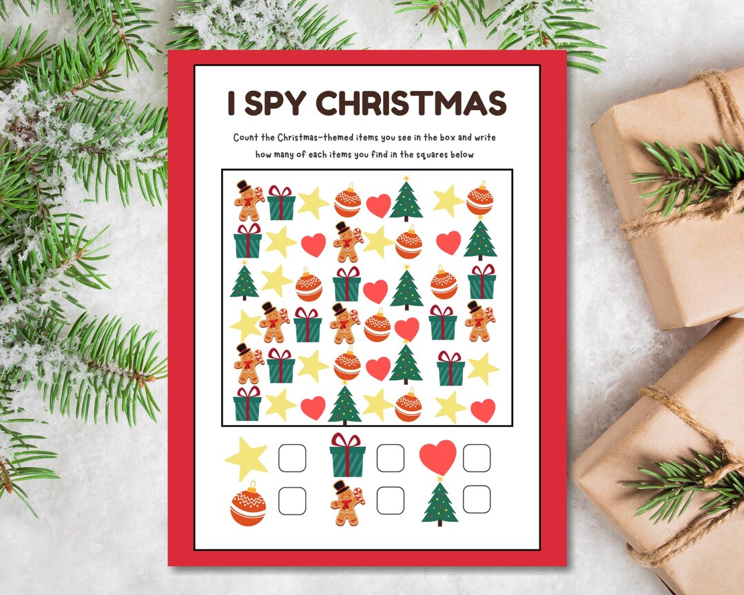 I Spy Christmas Game, Holiday Game for Kids, Christmas Printable ...