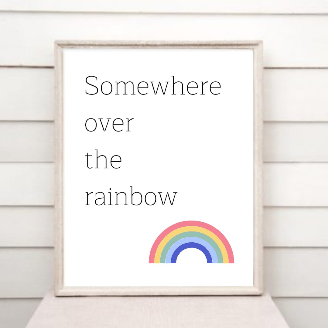 Wizard of Oz, Somewhere Over the Rainbow, Digital Lyric Print, Wall Art ...