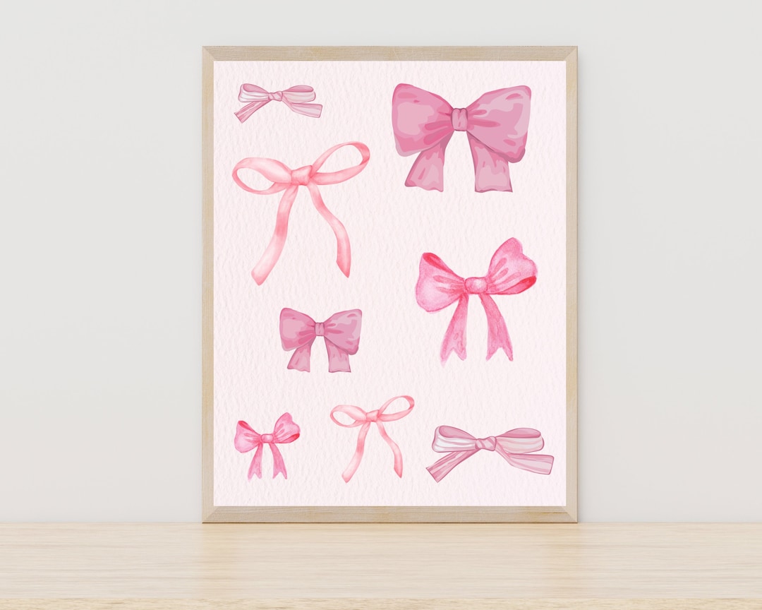 Coquette Room Decor, Pink Bows Poster, Balletcore, Dopamine Decor, Dorm ...