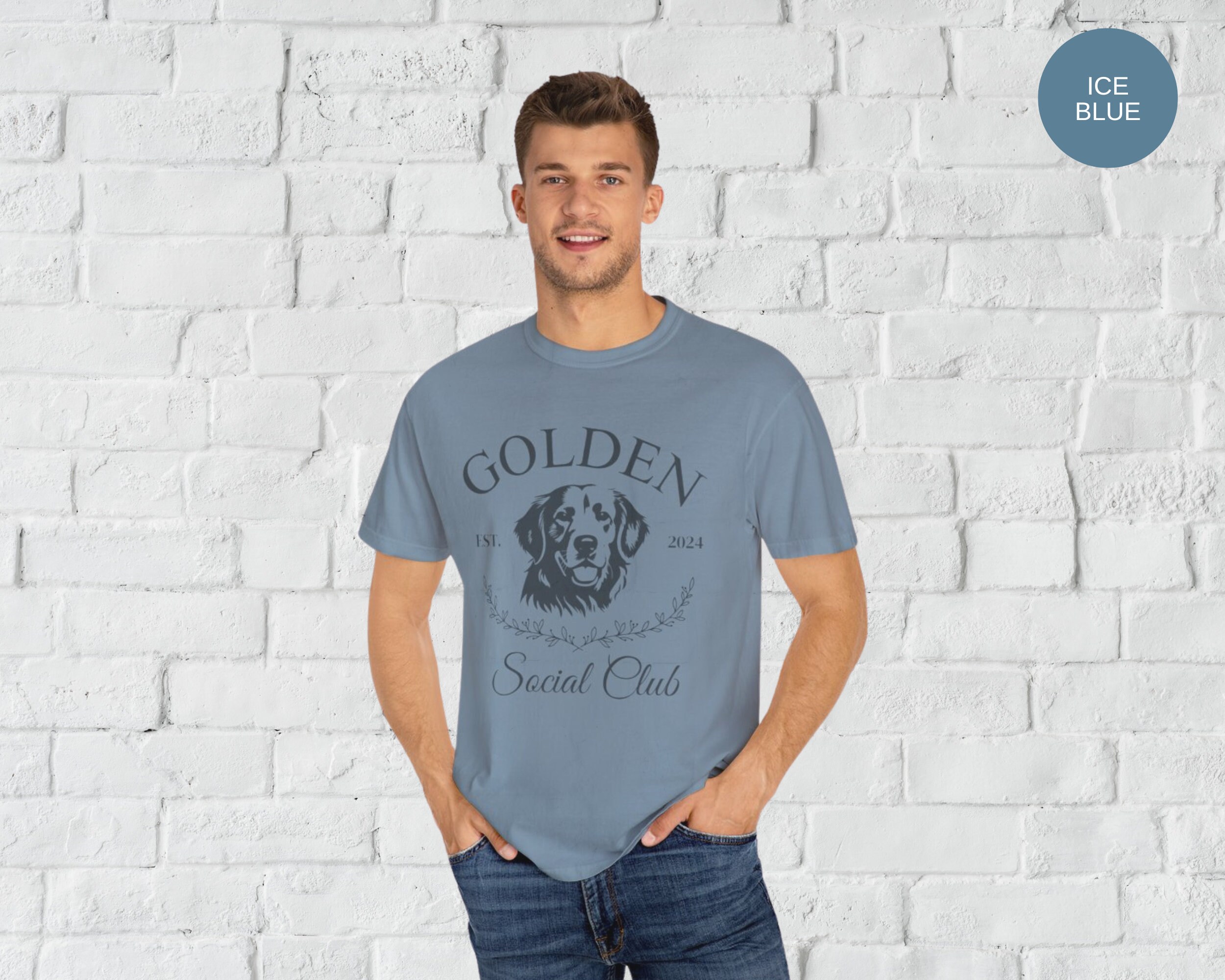 Golden Retriever Shirt, Golden Social Club, Unisex Comfort Colors ...