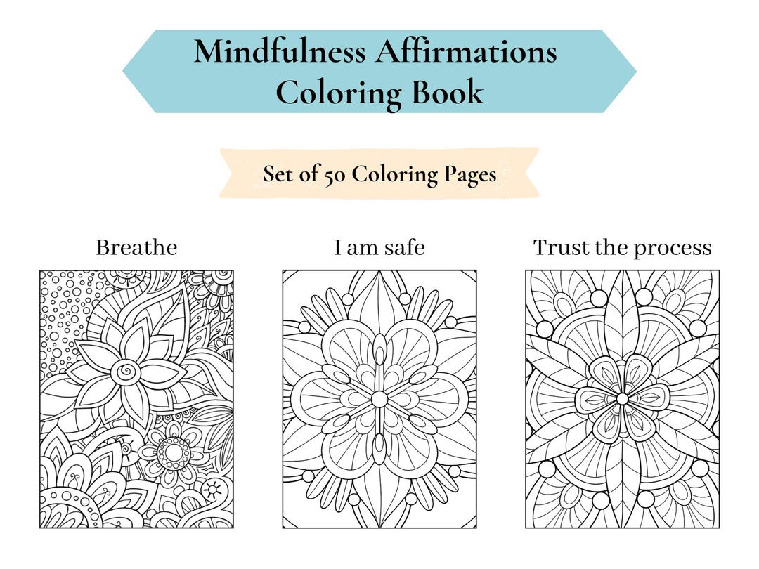 Mindfulness Coloring Pages, Positive Affirmations Coloring, Adult ...