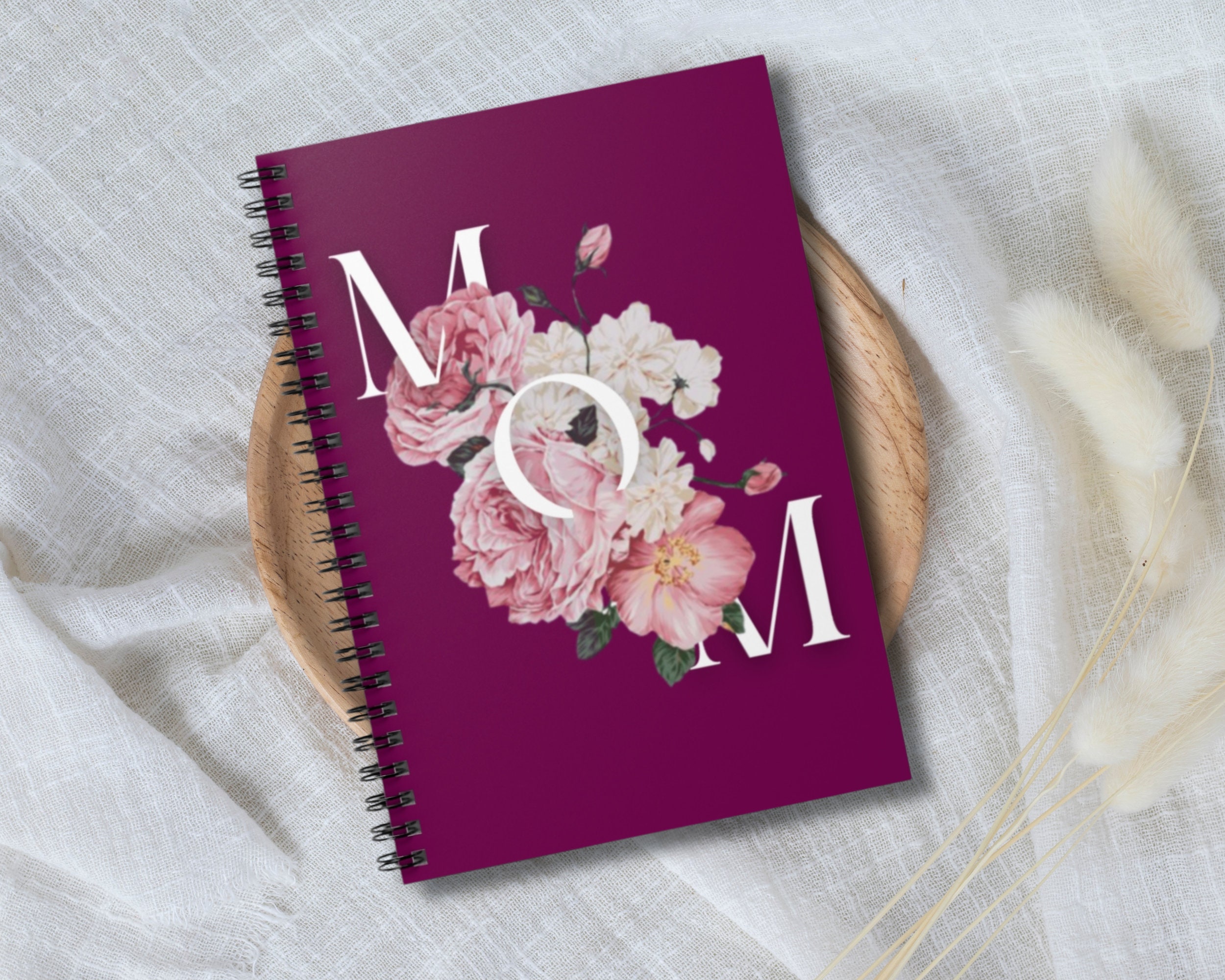 Mom Spiral Notebook, Mother's Day Gift Idea, Floral Mom Notebook ...