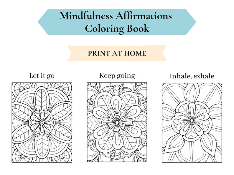 Mindfulness Coloring Pages, Positive Affirmations Coloring, Adult ...
