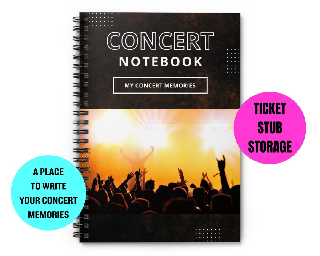 Concert Notebook, Concert Ticket Storage, Concert Journal, Live Music ...
