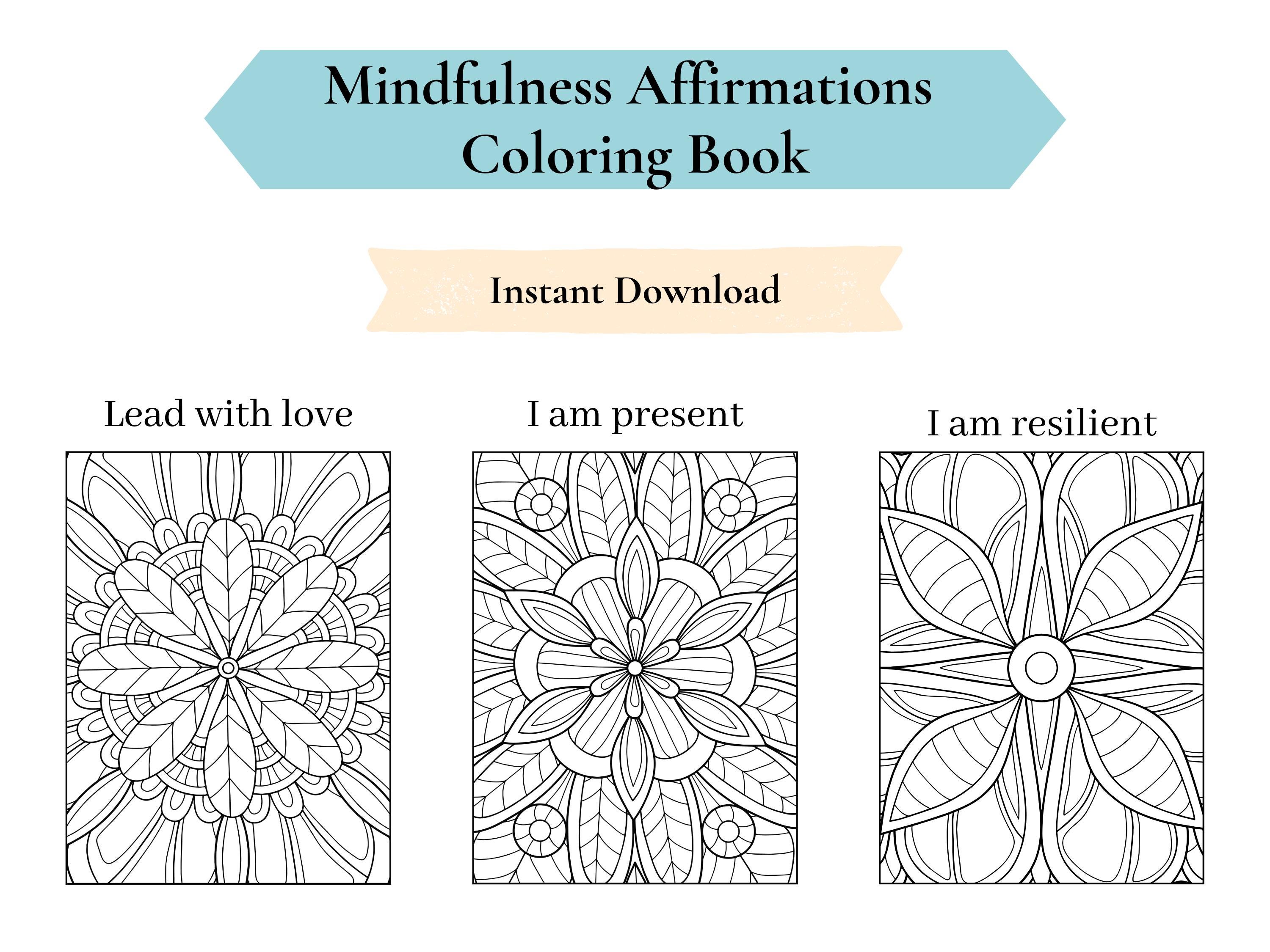 Mindfulness Coloring Pages, Positive Affirmations Coloring, Adult ...