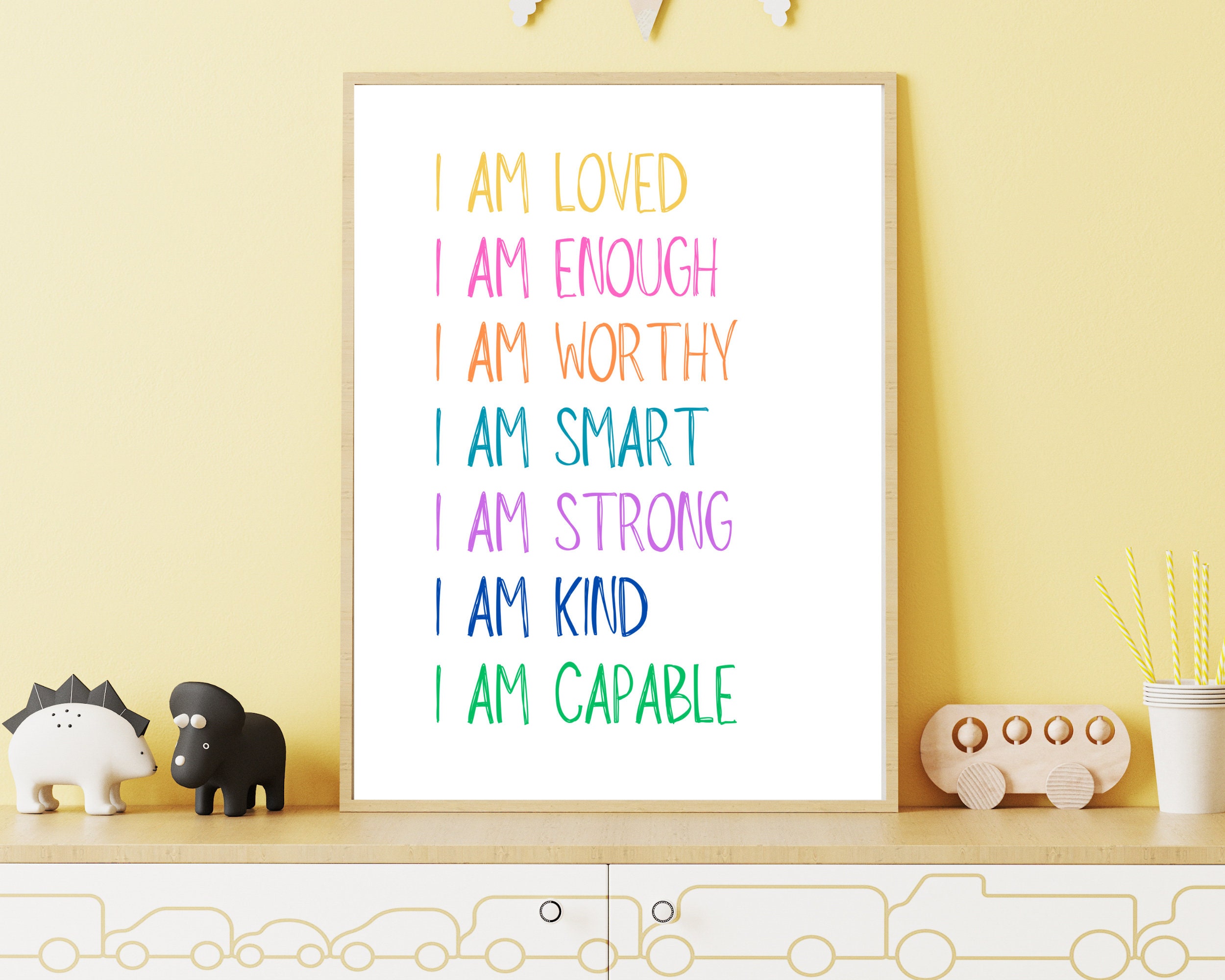 Colorful Affirmations Digital Print, Classroom Wall Art, Instant ...
