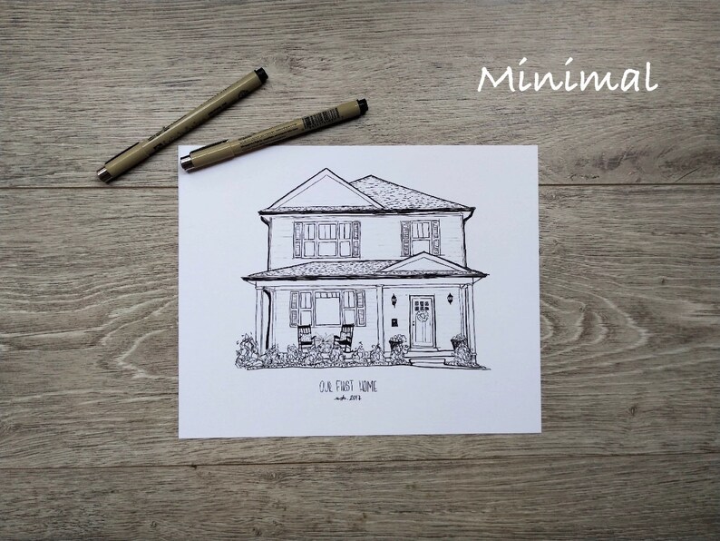 Custom Hand Drawn Home Portrait House Sketch Home Drawing - Etsy