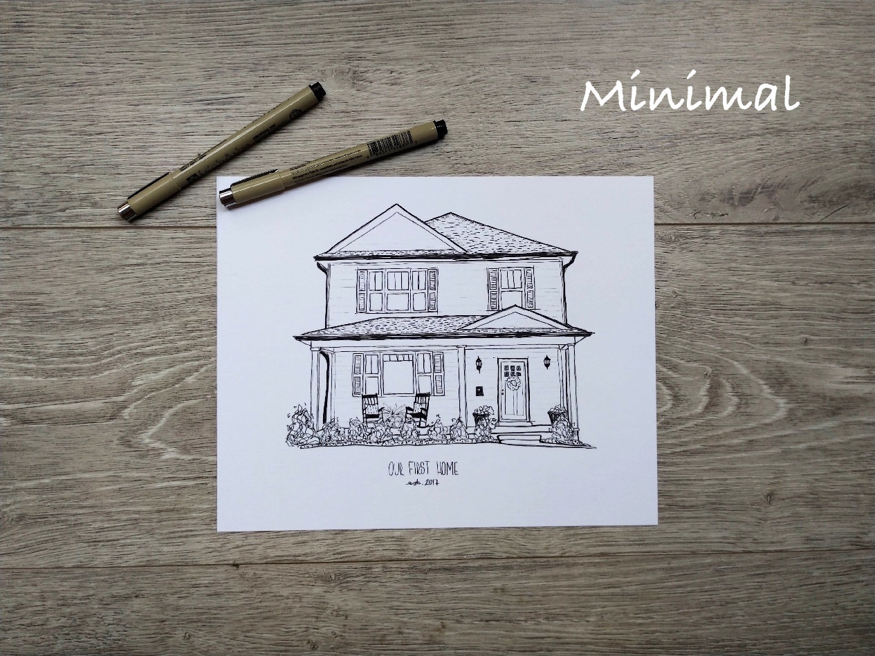 Custom Hand Drawn Home Portrait House Sketch Home Drawing - Etsy