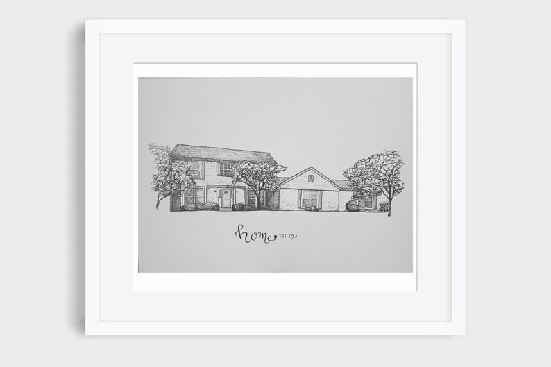 Custom Hand Drawn Home Portrait House Sketch Home Drawing - Etsy
