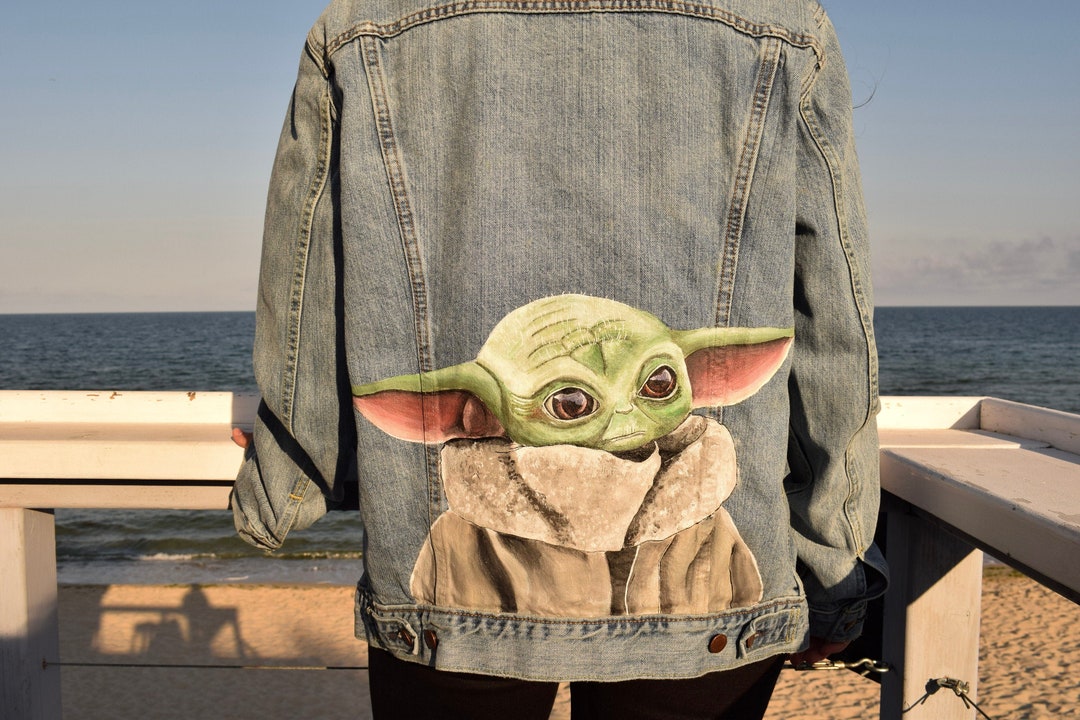 Hand Painted Custom Denim Jacket Baby Yoda - Etsy