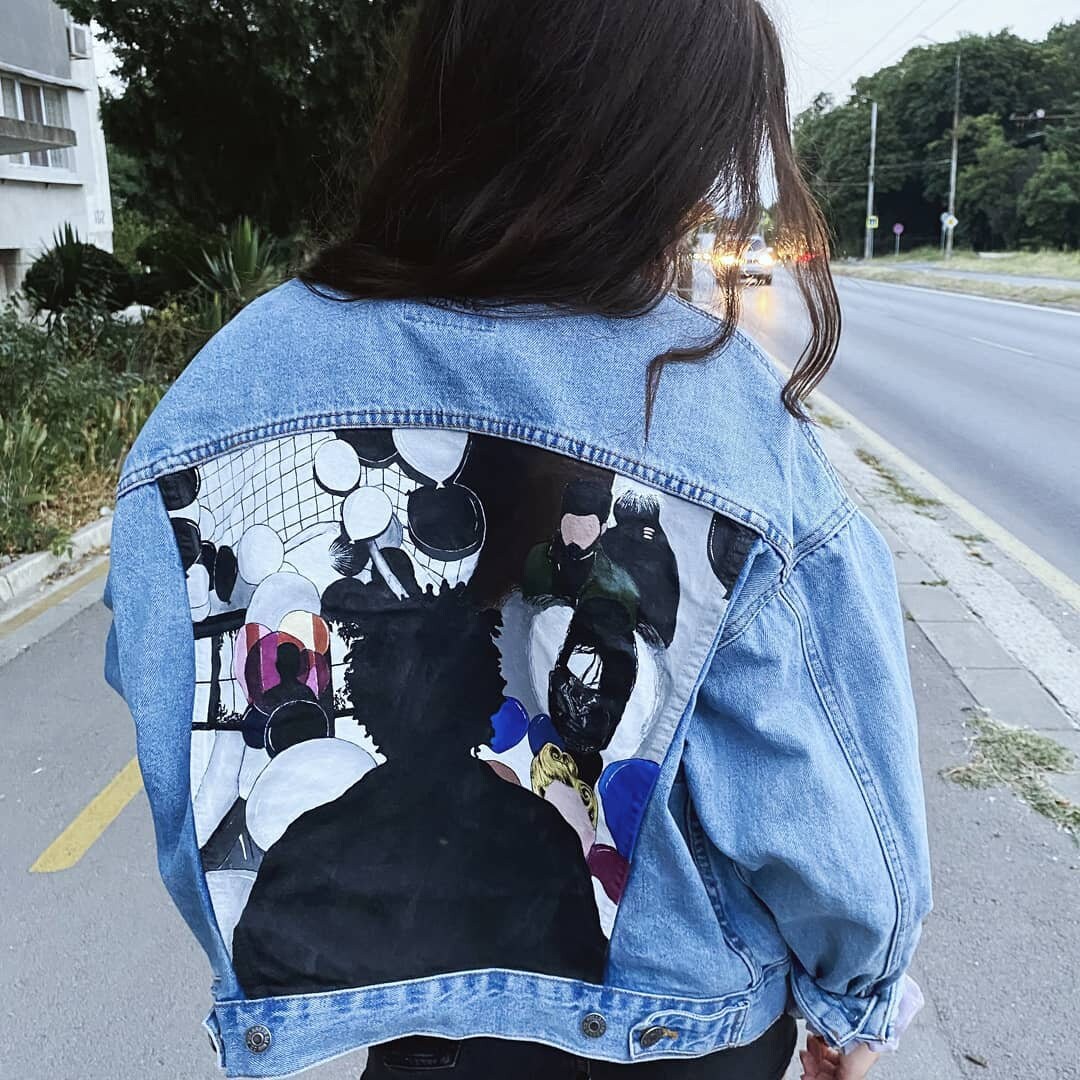 Hand Painted Custom Denim Jacket TRILOGY - Etsy